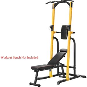 ZENOVA Power Tower Pull Up Bar Station, Pull Up Tower Dip Station for Home Fitness Exercise,Multi-Function Workout Equipment Squat Rack (Yellow)