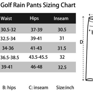 fit space Golf Climastorm Permanent Rain Pants Waterproof 20K Lightweight Performance Sporty Trousers (Black Pro, XX-Large)