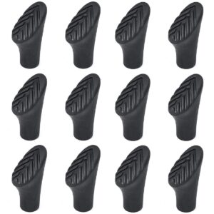 azarxis rubber tips for trekking poles replacement pole tip protectors fits most standard hiking walking sticks - shock absorbing, adds grip, and traction (small shoes - 12 pack)