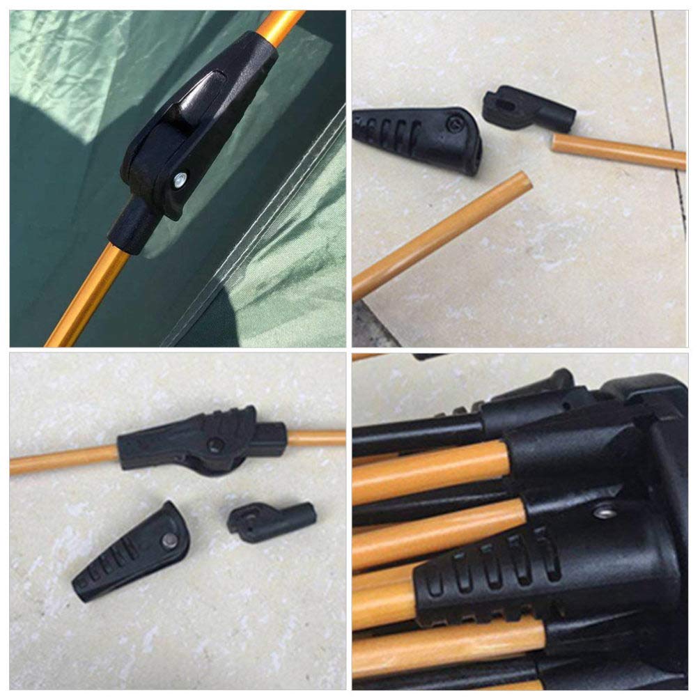 VICASKY 4 Pcs Tent Accessory Folding Joint Camping Supplies Plastic Support Rod Tent Pole Repair Kit Automatic Tent Support Components Joint Parts