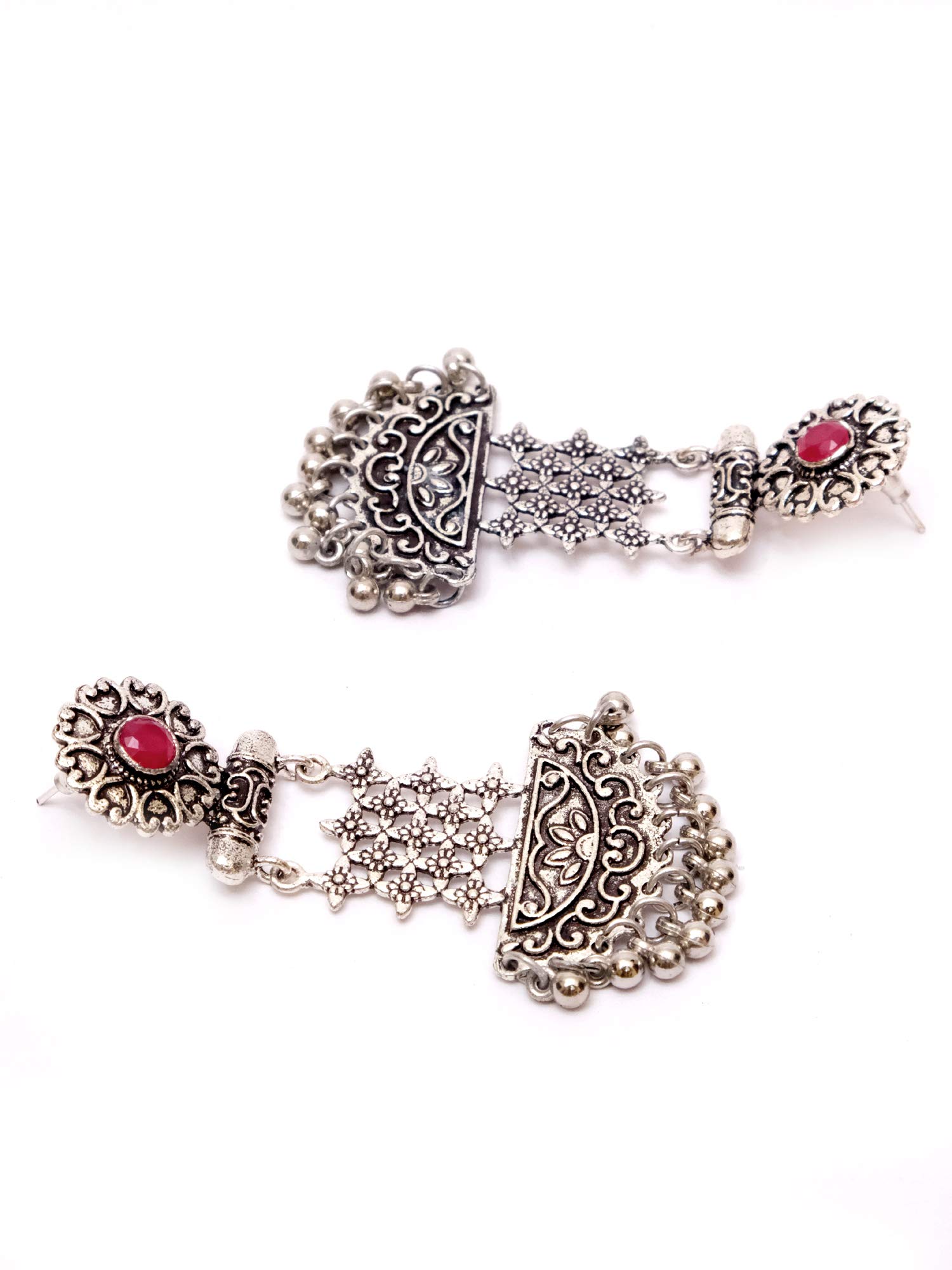 Crunchy Fashion Bollywood Jewellery Traditional Ethnic Bridal Bride Wedding Bridesmaid Oxidised Silver Tribal Boho Indian Earrings Jewelry For Women