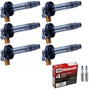 mck 6pcs ignition coil pack and motorcraft iridium spark plug compatible with ford lincoln expedition f-150 f150 flex police interceptor transit 2011-2017 11-17 3.5l 3.5 v6