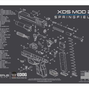 EDOG Range Warrior 27 Pc Gun Cleaning Kit - Compatible with Springfield Armory XD Mod 2 - Schematic (Exploded View) Mat, Range Warrior Universal .22 9mm - .45 Kit & Tac Book Accessories Set