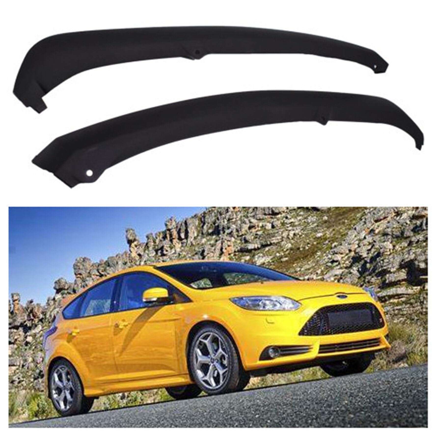 munirater Front Bumper Spoiler Lip Air Chin Splitter Replacement for Focus Sedan/Hatchback 2012 2013 2014 Bumper Valance Deflector Panel Air Dam Left + Right FO1095244C