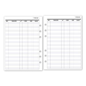 a5 checkbook registers planner insert refill, 5.83″ x 8.27″, fits 6-rings binders - filofax, lv gm, moterm, choose quantity