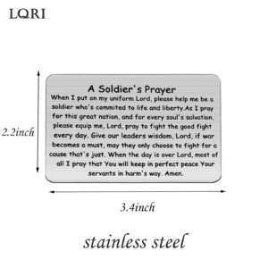 LQRI Soldier Prayer Wallet Card Soldier Jewelry Soldier Gift Military Prayer Gift Deployment Gift Army Navy Air Force Jewelry (Soldier Prayer Wallet Card)