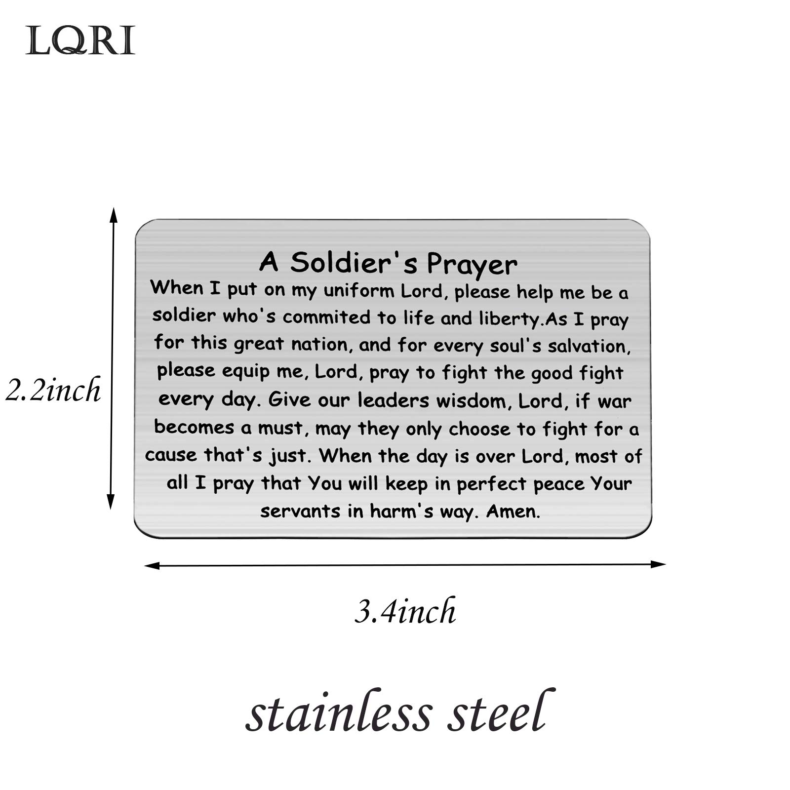 LQRI Soldier Prayer Wallet Card Soldier Jewelry Soldier Gift Military Prayer Gift Deployment Gift Army Navy Air Force Jewelry (Soldier Prayer Wallet Card)