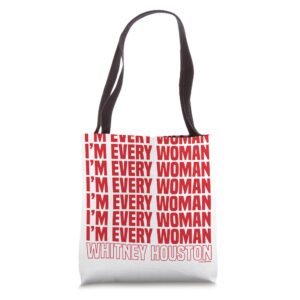 whitney houston i'm every woman tote bag