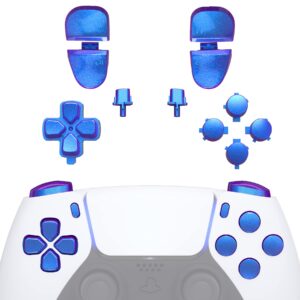 extremerate replacement d-pad r1 l1 r2 l2 triggers share options face buttons, chameleon purple blue full set buttons compatible with ps5 controller bdm-030 bdm-040 - controller not included