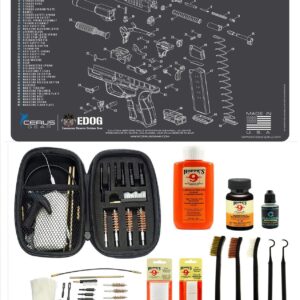 EDOG Range Warrior 27 Pc Gun Cleaning Kit - Compatible with Springfield Armory XD Mod 2 - Schematic (Exploded View) Mat, Range Warrior Universal .22 9mm - .45 Kit & Tac Book Accessories Set