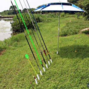 Kaiyu 4 Pack Fishing Rod Holder, Rod Holder for Bank Fishing,Fish Pole Holder for Beach,Ground Support Stand Fishing Holder, Reinforced PVC，4 Free Fishing Rod Alarm Bell