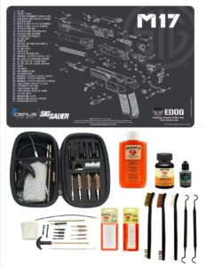 edog range warrior 27 pc gun cleaning kit - compatible with sig sauer m17 - schematic (exploded view) pistol promat range warrior universal .22 9mm - .45 kit & tac book accessories set