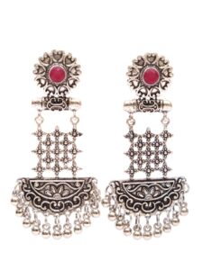 crunchy fashion bollywood jewellery traditional ethnic bridal bride wedding bridesmaid oxidised silver tribal boho indian earrings jewelry for women