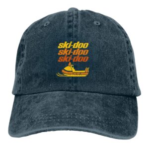 trioepu ski doo vintage snowmobiles unisex camping vintage jeans baseball cap classic cotton dad hat adjustable plain cap navy