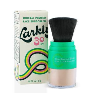 larkly spf 30 mineral powder face sunscreen with zinc oxide | vegan and reef friendly