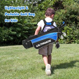 Tangkula Junior Golf Club Set for Children Right Hand, Includes #3 Fairway Wood & #7/#9 Irons, Putter, Head Cover & Rain Hood, Golf Stand Bag, Perfect for Children, Kids