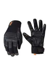 timberland pro men's work glove with pu palm, black, medium