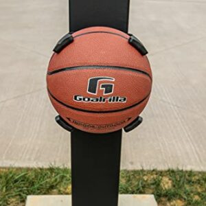 Silverback Basketball Holder Compatible with Men's, Women's, Youth Basketballs, Soccer Balls, Volleyballs, and Kickballs,Black