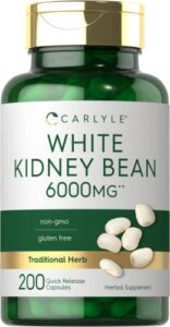 carlyle white kidney bean | 6000mg | 200 count | non-gmo & gluten free extract