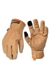 timberland pro men's leather work glove, wheat, large