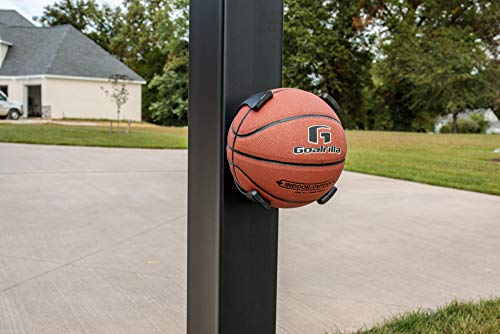 Silverback Basketball Holder Compatible with Men's, Women's, Youth Basketballs, Soccer Balls, Volleyballs, and Kickballs,Black