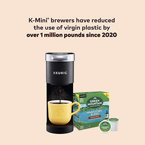 Keurig K-Mini Single Serve Coffee Maker with Green Mountain Coffee Roasters Nantucket Blend, Medium Roast, 32 ct K-Cup Coffee Pods