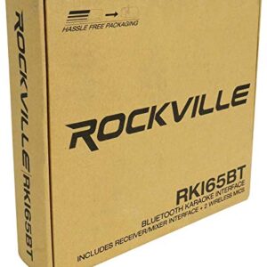 Rockville RKI65BT Dual UHF Wireless Microphones+Bluetooth Karaoke Mic Interface, Black