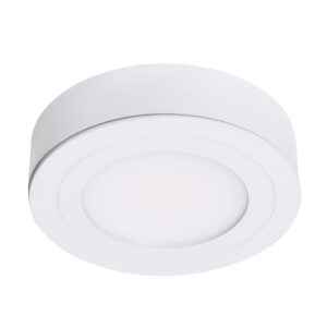 armacost lighting purevue 233412 dimmable led puck light - soft bright white, white finish