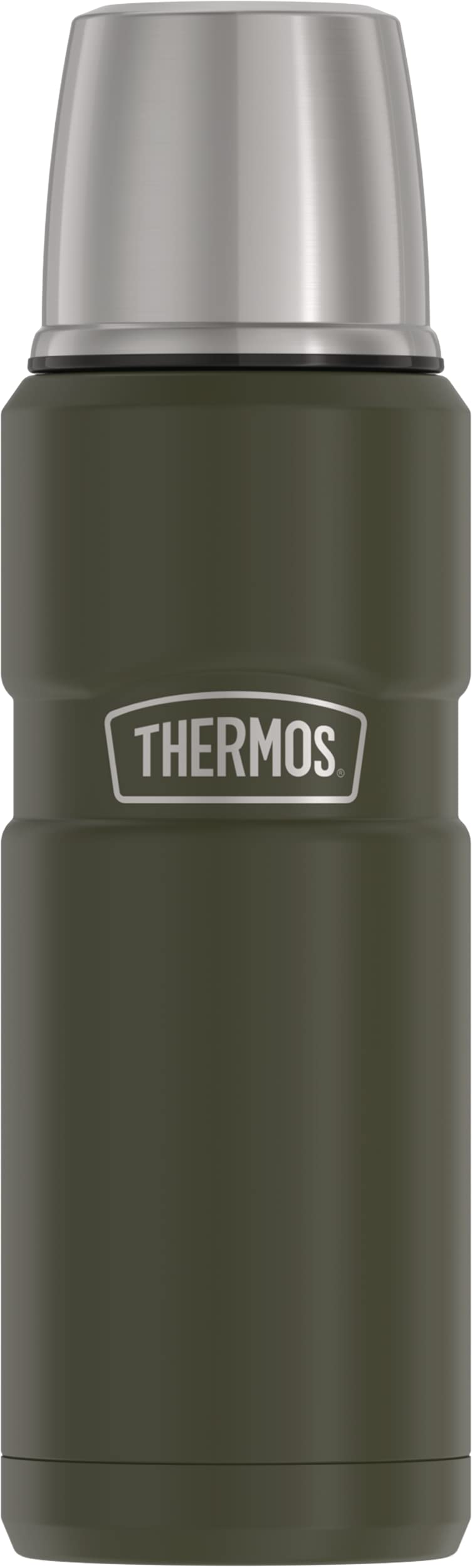 Thermos Stainless King Vacuum-Insulated Compact Bottle, 16 Ounce, Army Green