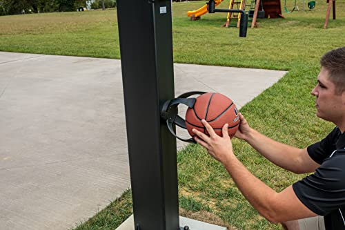 Silverback Basketball Holder Compatible with Men's, Women's, Youth Basketballs, Soccer Balls, Volleyballs, and Kickballs,Black