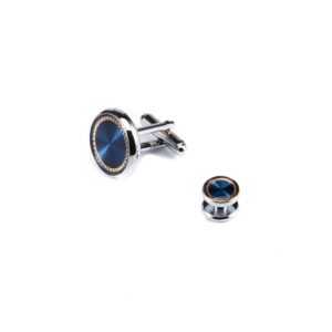 UJOY Men's Jewelry Cufflinks and Studs for Tuxedo Shirts for Weddings, Business, Dinner (Blue)