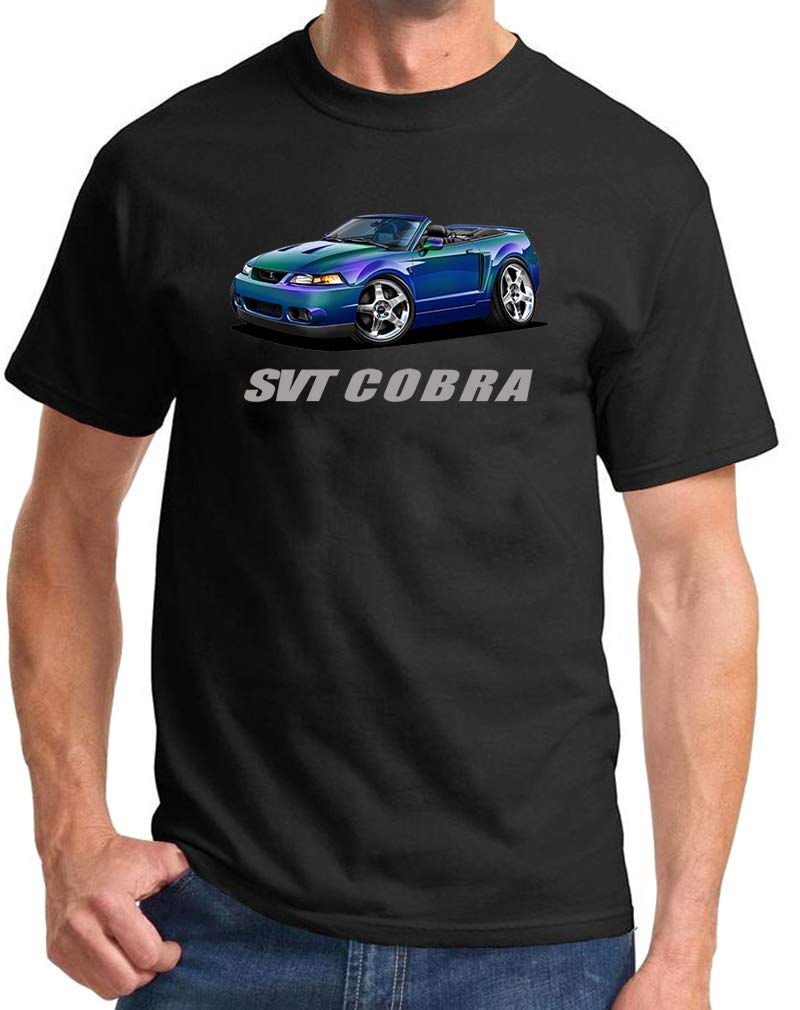 2004 Ford SVT Cobra Mystichrome Mustang Convertible Full Color Design Print Tshirt Large Black