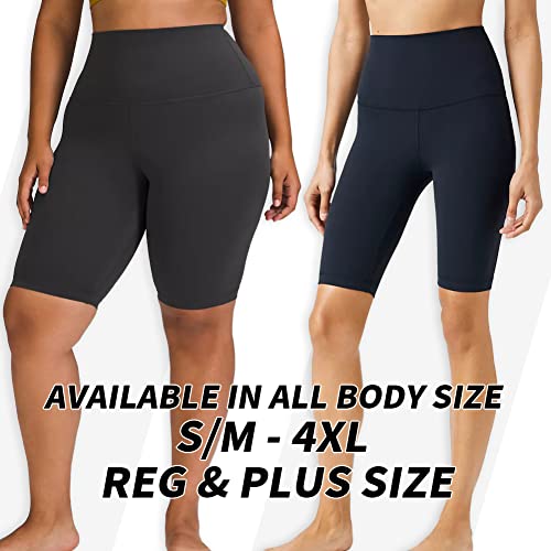 HLTPRO 3 Pack Plus Size Biker Shorts for Women (L-4XL)- 8"/5" High Waist Tummy Control Shorts for Workout, Yoga, Running