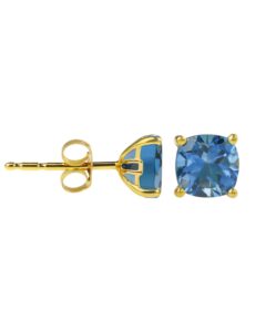 yotreasure 2.20 ct. t.w. london blue topaz solid 10k yellow gold stud earrings jewelry