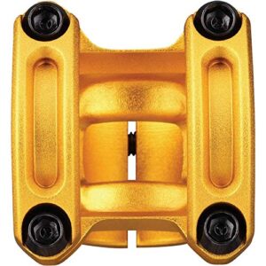 Spank Spoon 350 Stem,Gold (Diameter 35mm, Length: 35/43mm, Rise: 0°), Chamfered bar clamp, Ultra-short stack height, Bicycle Stem, Ideal for ASTM 5, All mountain, enduro, trail, free ride, DJ, E-Bike