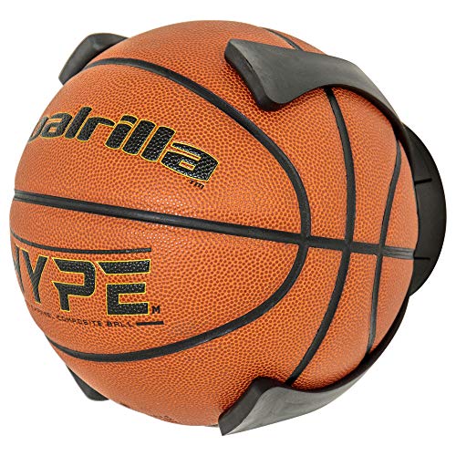 Silverback Basketball Holder Compatible with Men's, Women's, Youth Basketballs, Soccer Balls, Volleyballs, and Kickballs,Black