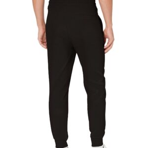 HUGO Boss Mens Regular Fit Square Logo Jersey Drawstring Joggers Sweatpants, Raven Black, X-Large US