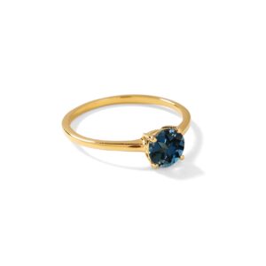 YoTreasure 0.96 ct. t.w. London Blue Topaz Solitaire Ring 10kt Yellow Gold Jewelry