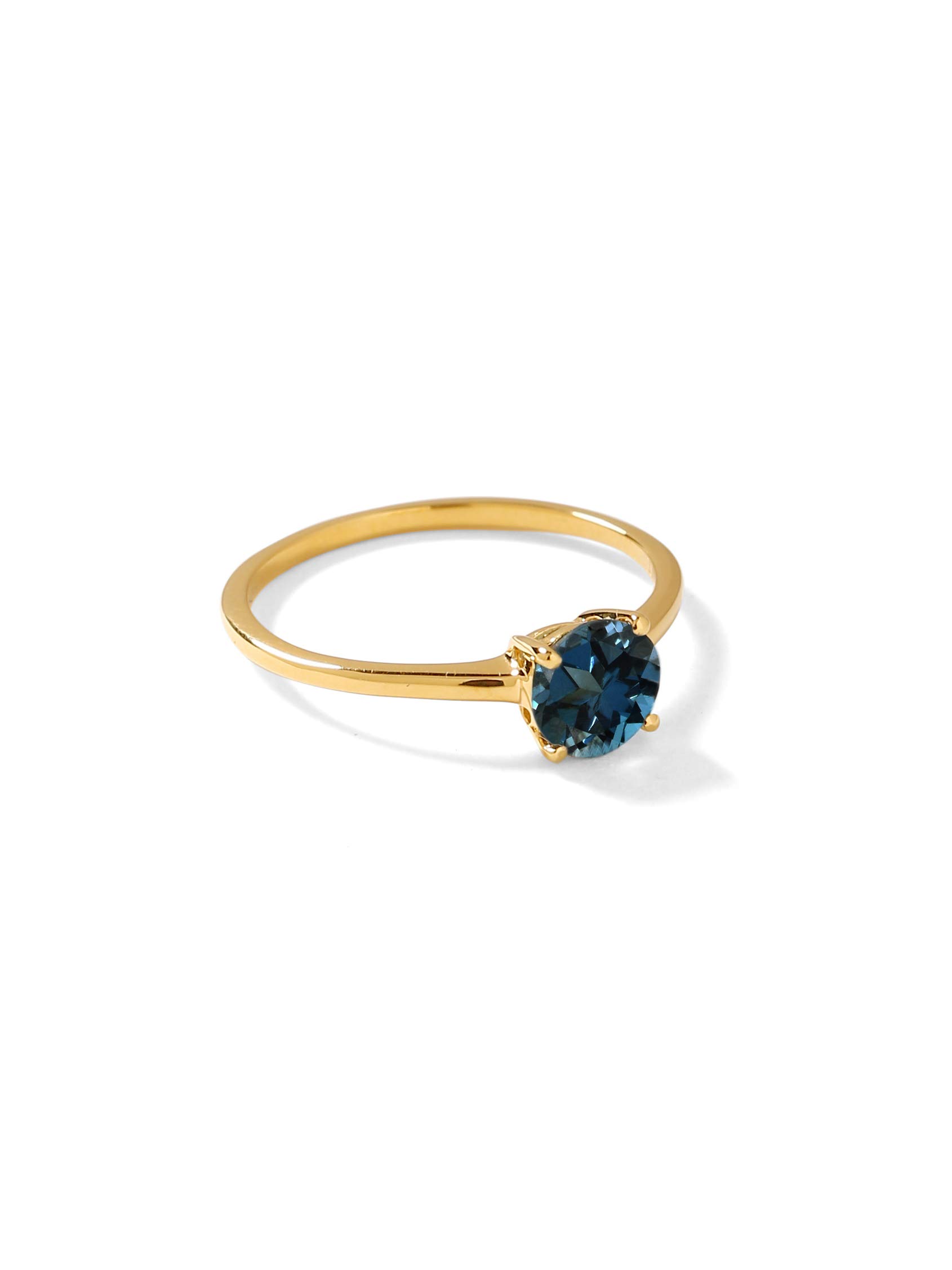 YoTreasure 0.96 ct. t.w. London Blue Topaz Solitaire Ring 10kt Yellow Gold Jewelry