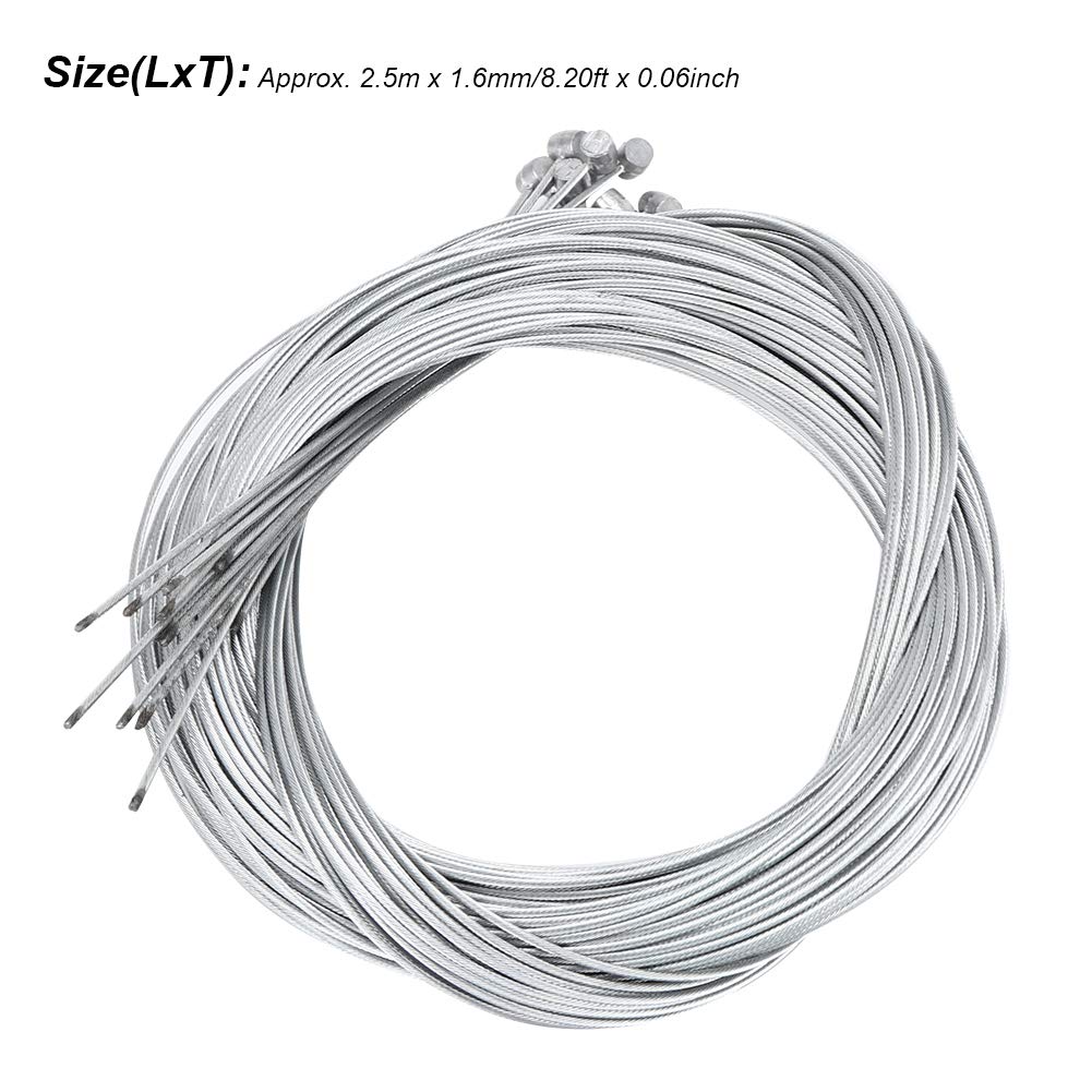 【𝐄𝐚𝐬𝐭𝐞𝐫 𝐏𝐫𝐨𝐦𝐨𝐭𝐢𝐨𝐧】 CHICIRIS 20PCS Premium Bike Brake Cable, 1.6mm Thick 20PCS 2.5M Length Electric Bicycle Brake Line, for Electric Scooter E-Bike Bicycle Modification Cycling Accessory