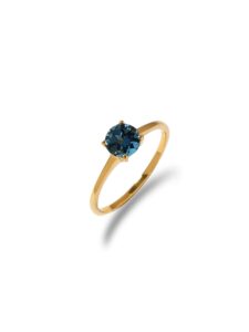 yotreasure 0.96 ct. t.w. london blue topaz solitaire ring 10kt yellow gold jewelry