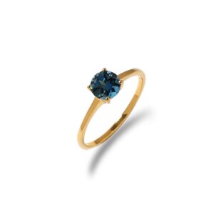 YoTreasure 0.96 ct. t.w. London Blue Topaz Solitaire Ring 10kt Yellow Gold Jewelry