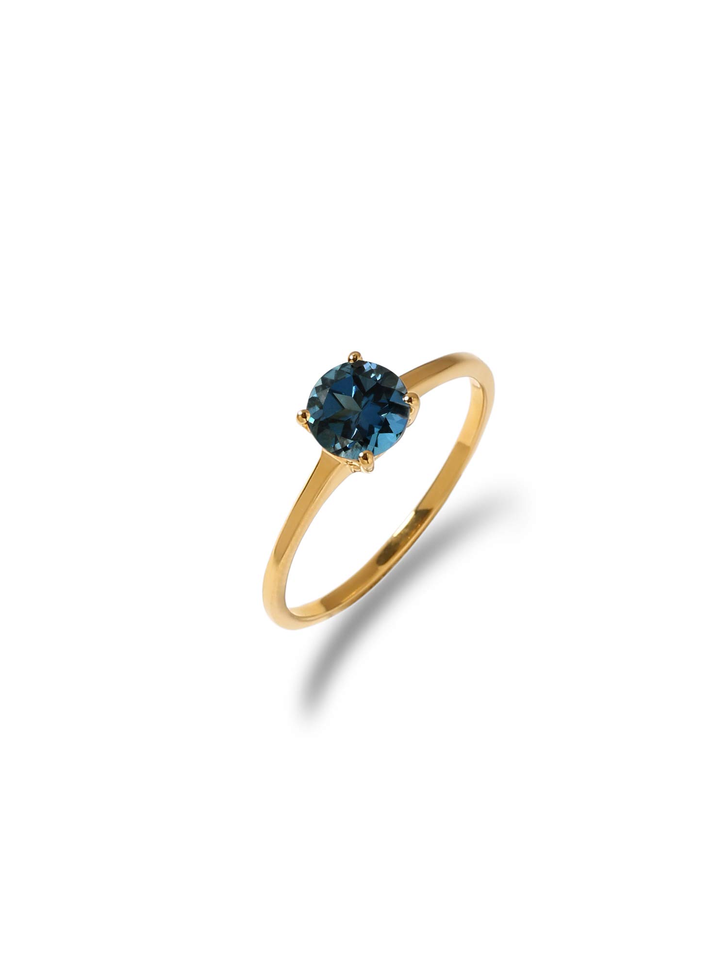 YoTreasure 0.96 ct. t.w. London Blue Topaz Solitaire Ring 10kt Yellow Gold Jewelry