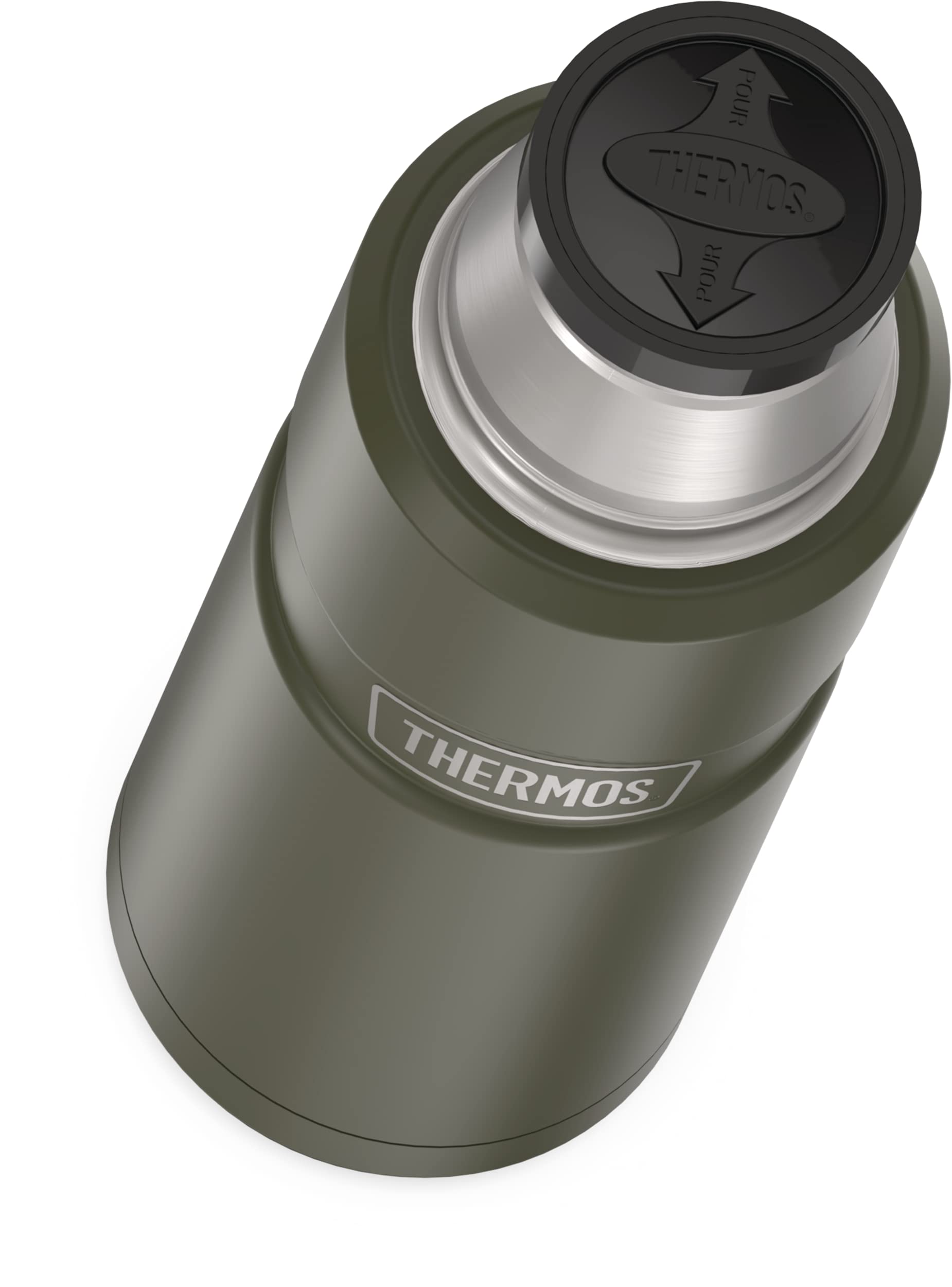 Thermos Stainless King Vacuum-Insulated Compact Bottle, 16 Ounce, Army Green