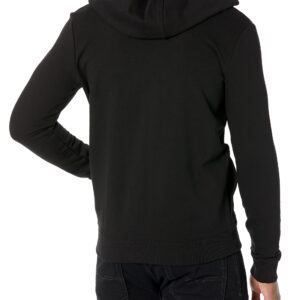 HUGO Boss Men's Regular Fit Square Logo Jersey Hooded Zip Up Sweatshirt, raven black, XL