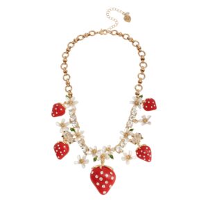 betsey johnson strawberry frontal necklace