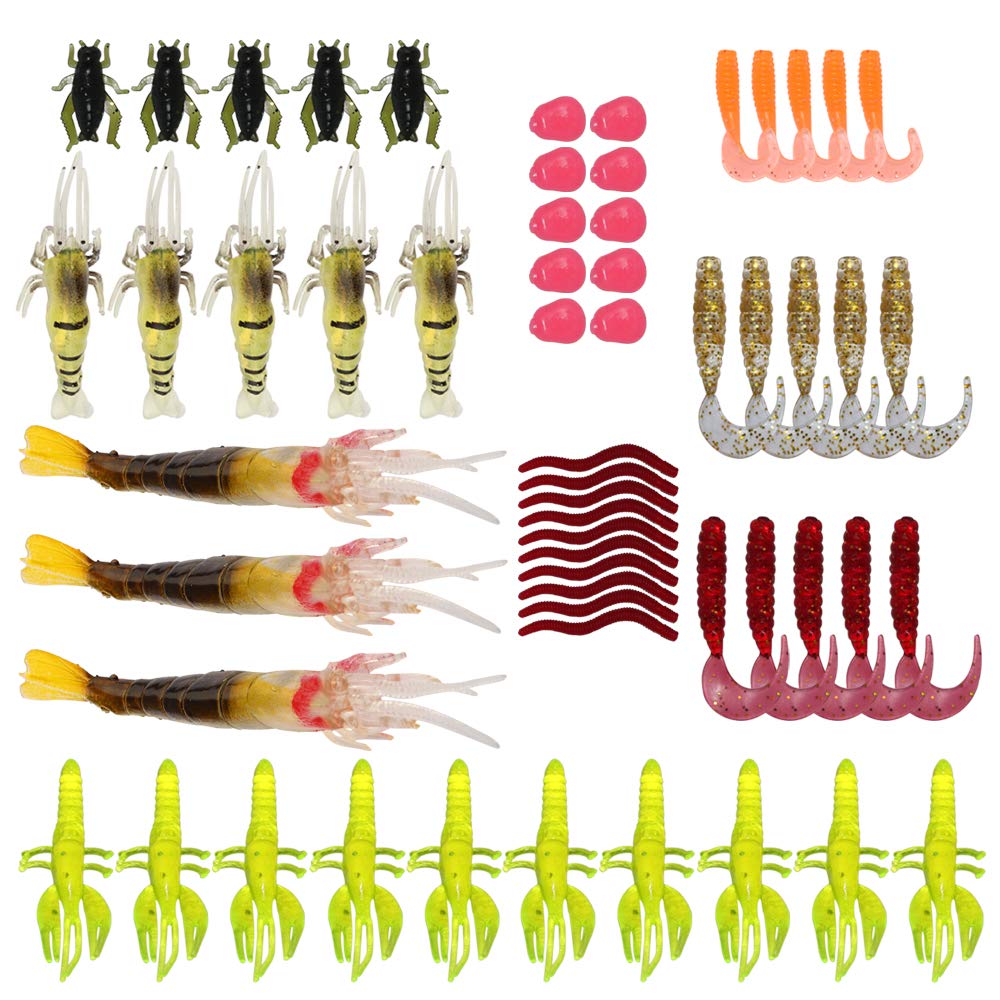 146pcs Fishing Lure Set Including Frog Lures Soft Fishing Lure Hard Metal Lure VIB Rattle Crank Popper Minnow Pencil Metal Jig Hook for Trout Bass Salmon with Free Tackle Box