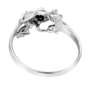 AeraVida Incredible Leaping 3D Tree Frog .925 Sterling Silver Band Ring (8)