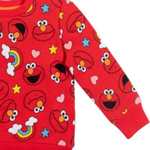 Sesame Street Elmo Toddler Girls French Terry Pullover Sweatshirt Red 3T