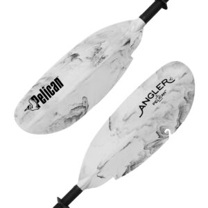 pelican sport - poseidon angler kayak paddle - granite - 250cm (98.5 in.) - anti-slip coating aluminum shaft & fiberglass reinforced polypropylene blades - 0/65° blade angle - ps1977-00